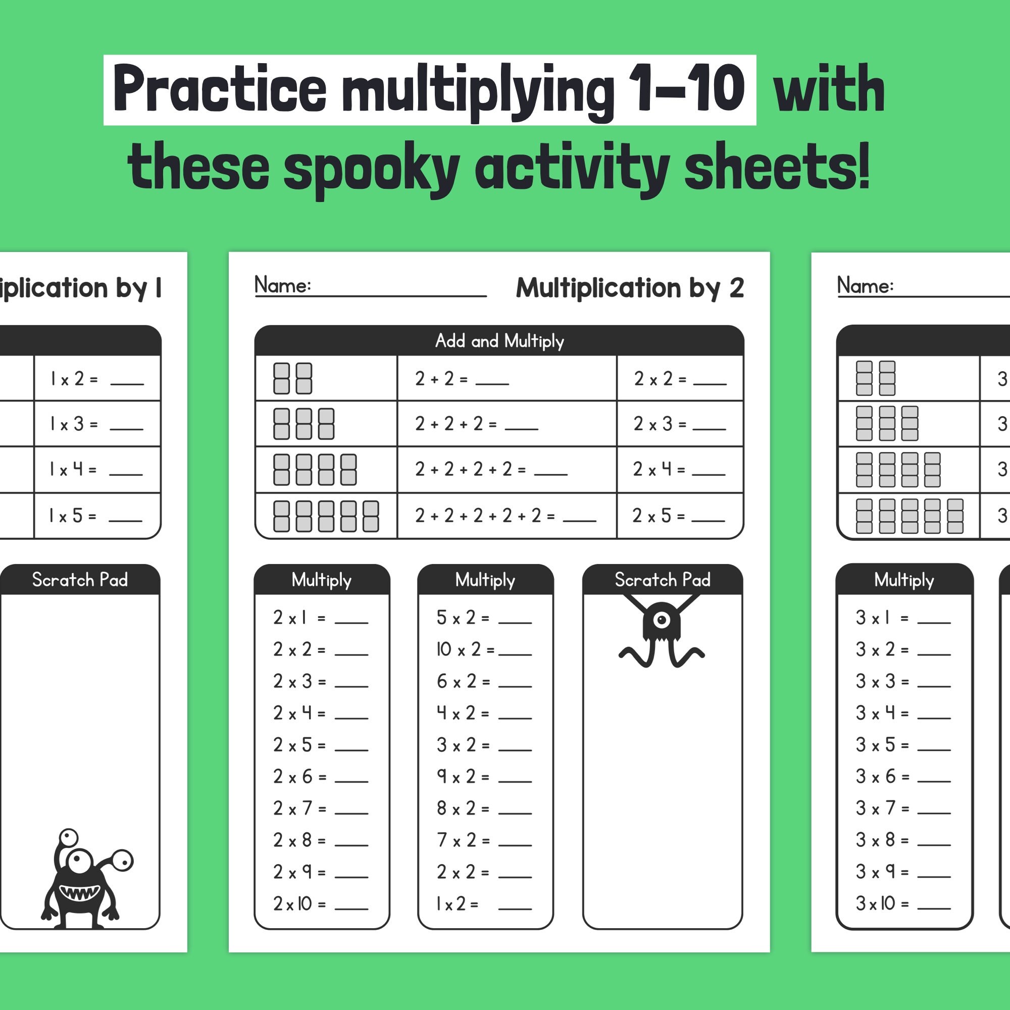 Halloween Times Tables Worksheets | 2nd & 3rd Grade Halloween ...