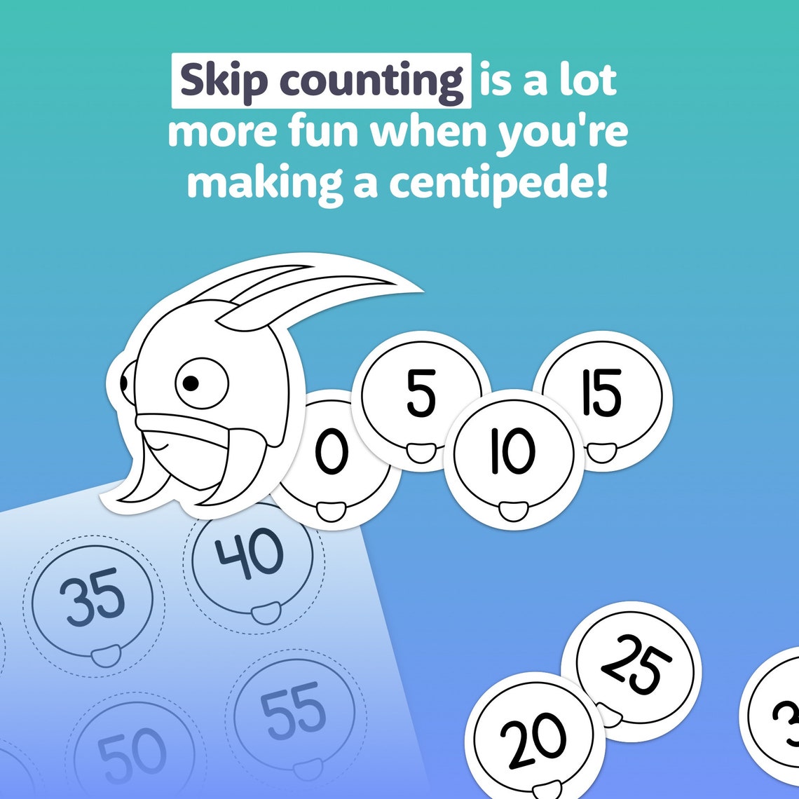 Skip Counting Craft | Kindergarten, 1st, 2nd Grade Math Craft, Skip ...