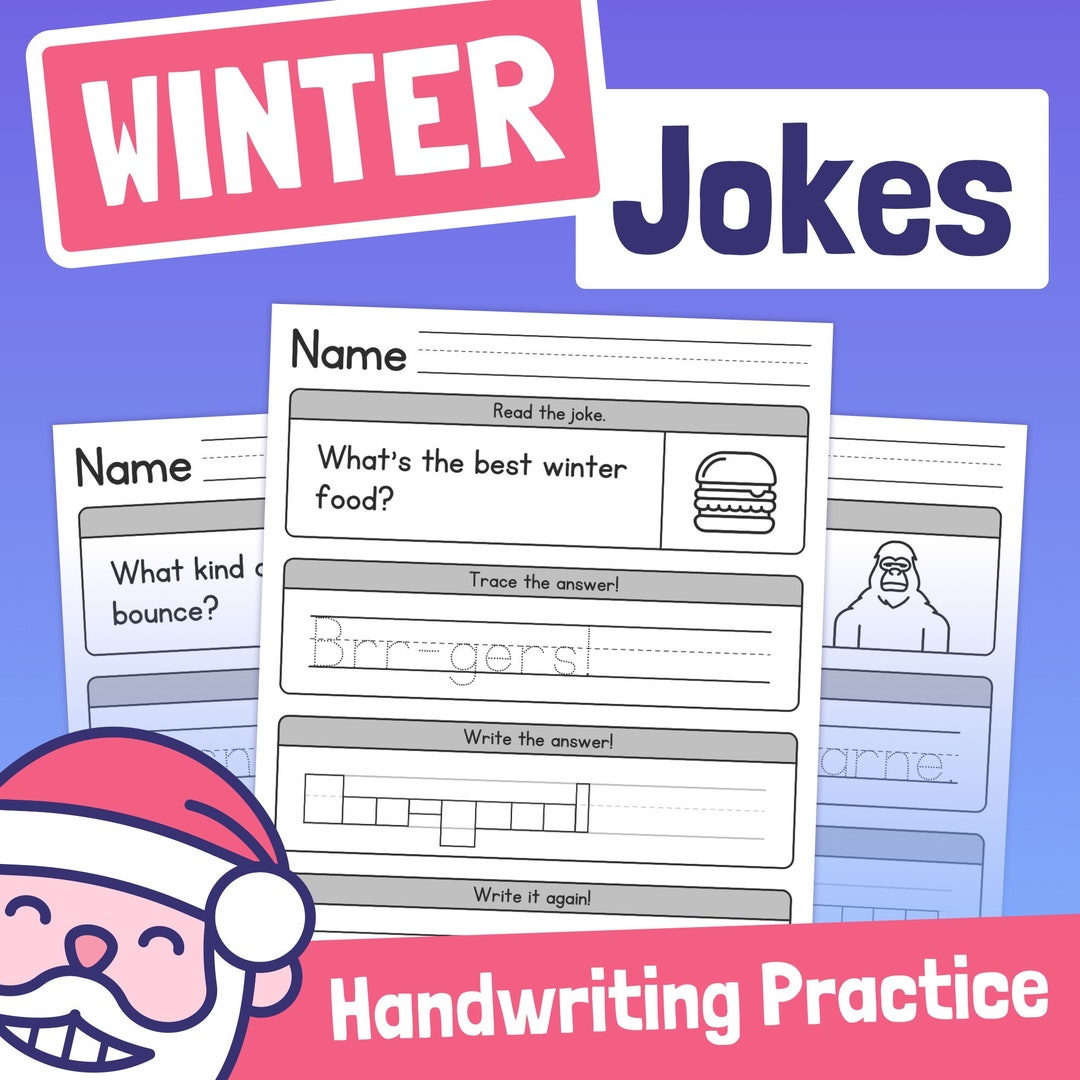 Winter Handwriting Worksheets Kindergarten, 1st, 2nd Grade Funny ...