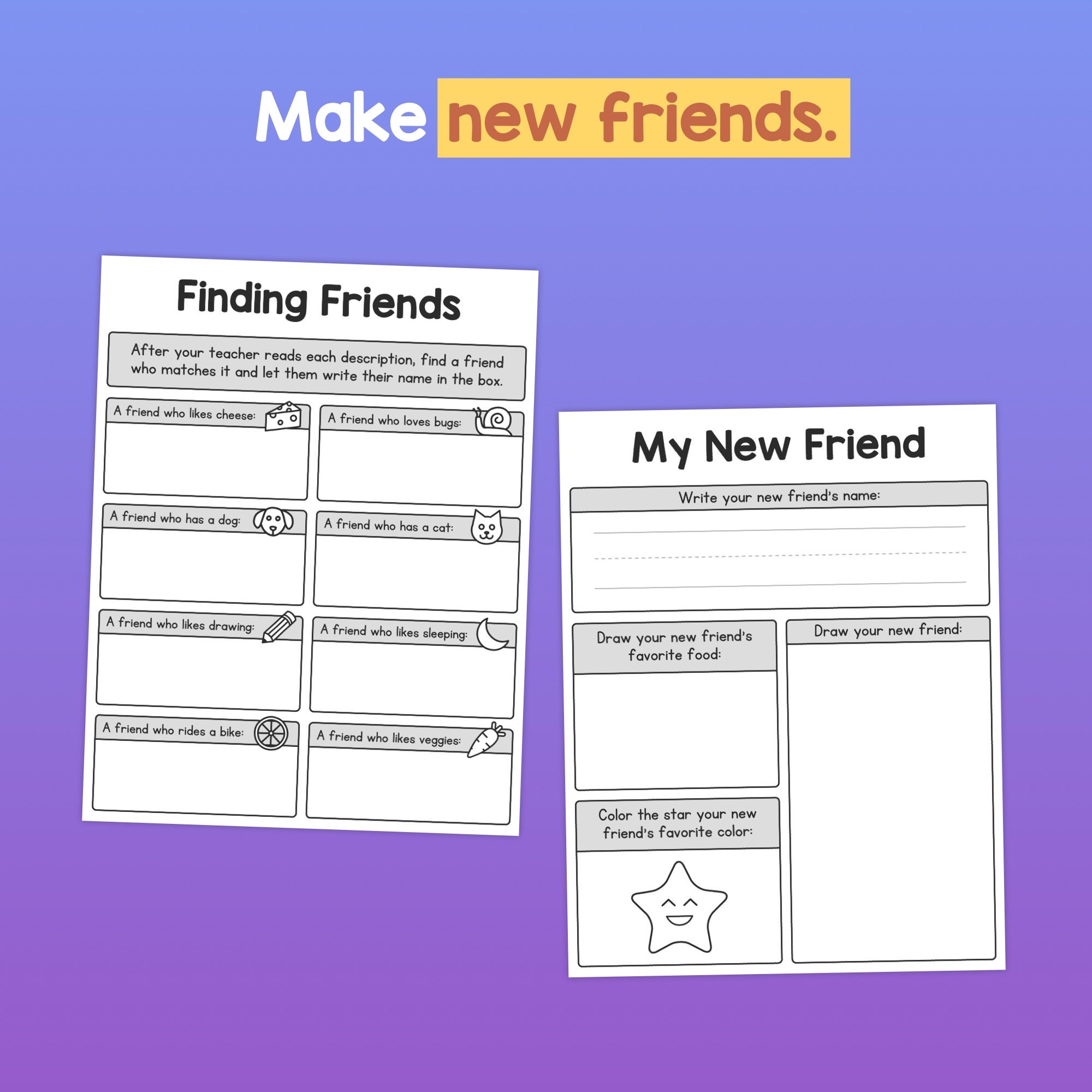 First Grade Icebreaker Activities – NO PREP First Week of School Ice ...