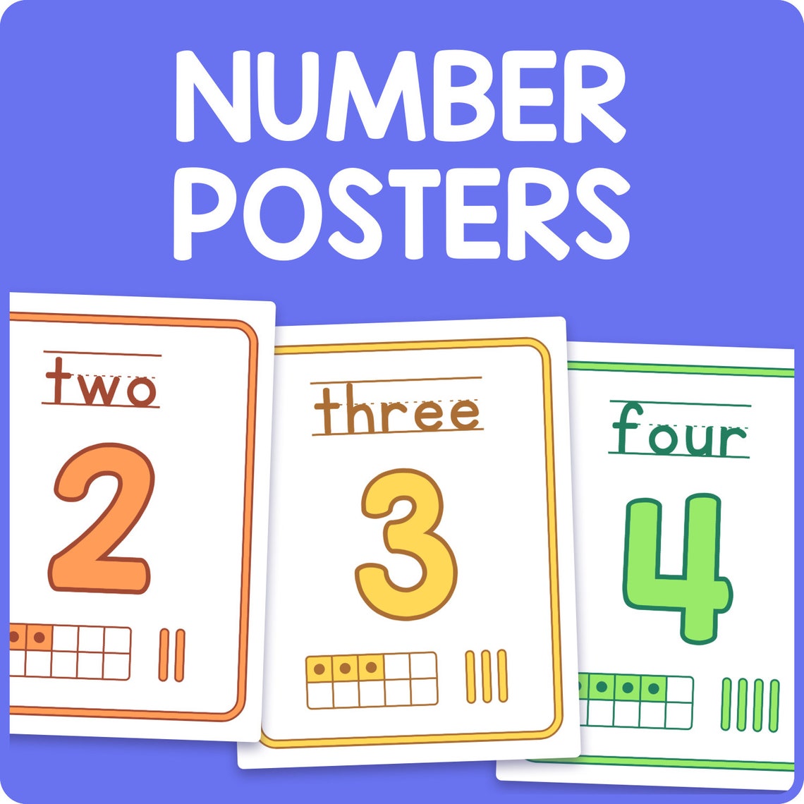 Number Posters – Pre-k, Kindergarten, 1st Grade / Math Classroom Decor ...