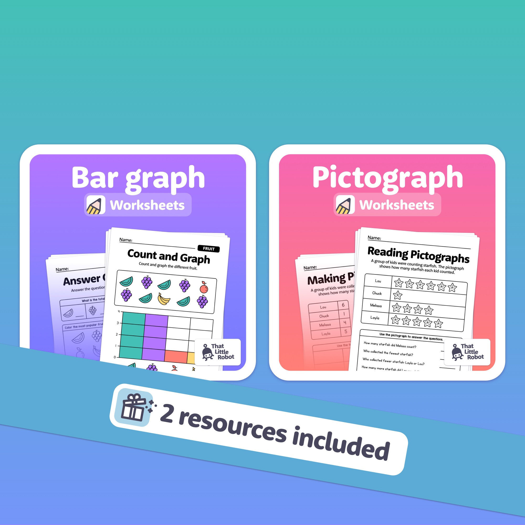 Pictograph, Bar Graphs BUNDLE | 1st Grade Graphs, 2nd Grade Graphs ...