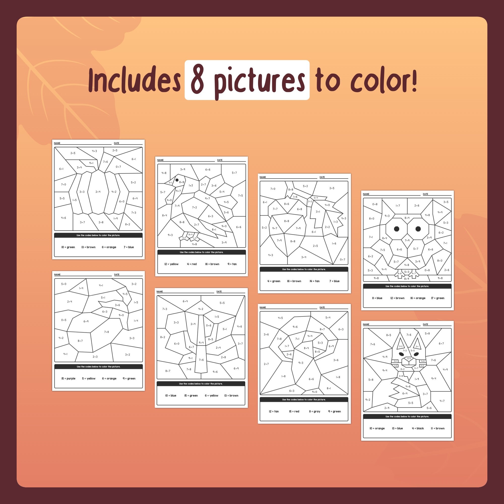 Single Digit Addition Worksheets | Kindergarten, 1st, 2nd Grade Fall ...