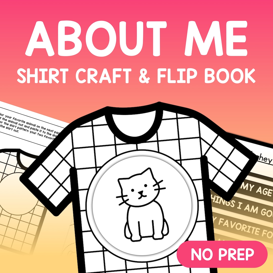 All About Me Shirt Craft | No Prep Back to School Icebreaker for 1st ...