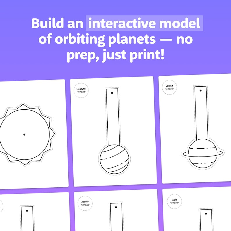 Planet Orbit Craft | No Prep Solar System Craft, Sun & Solar System ...