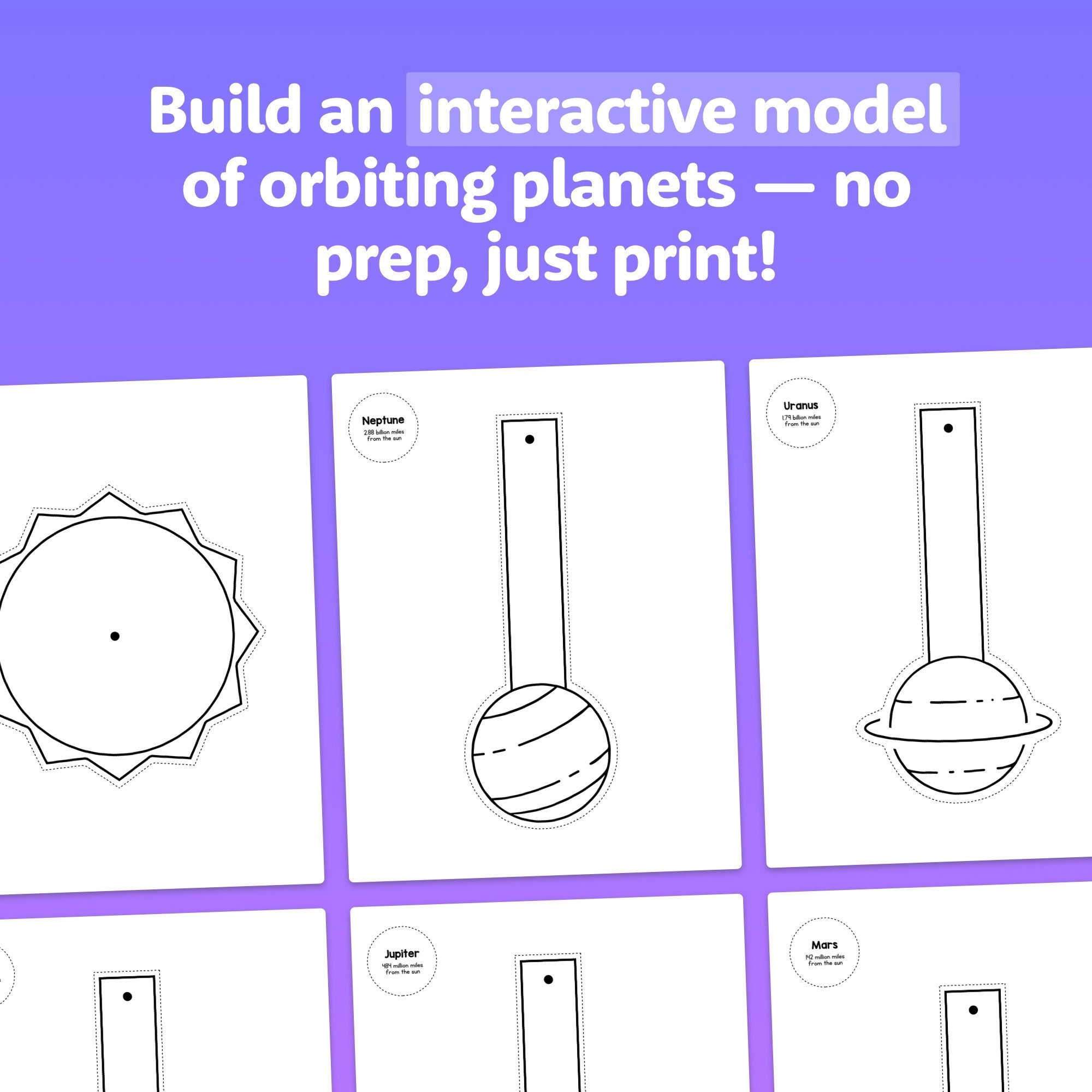 Planet Orbit Craft | No Prep Solar System Craft, Sun & Solar System ...