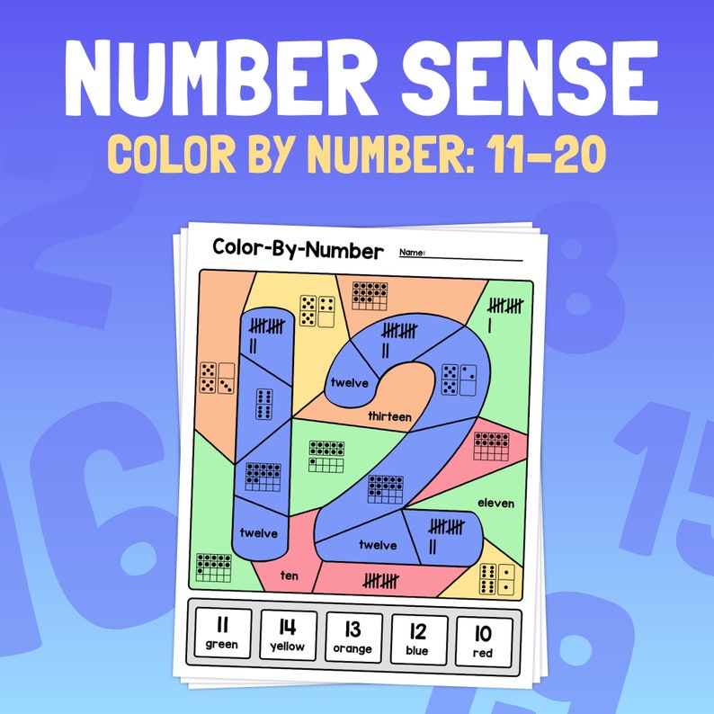 11-20 Number Sense Worksheets | Kindergarten & 1st Grade Teen Numbers ...