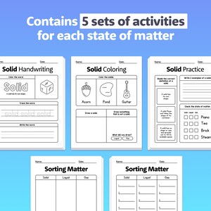 States of Matter Worksheets, States of Matter Anchor Charts: Solid ...