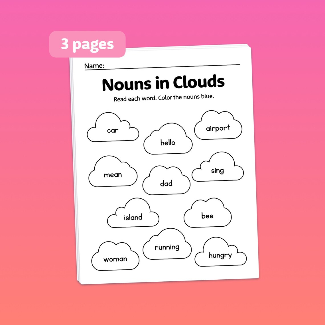 Common Nouns Worksheets Person, Place, Thing 1st Grade Noun Activities ...