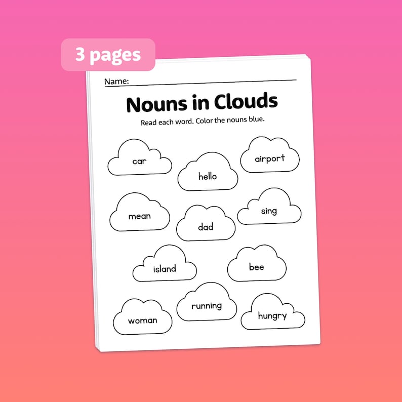 Common Nouns Worksheets | Person, Place, Thing | 1st Grade Noun ...