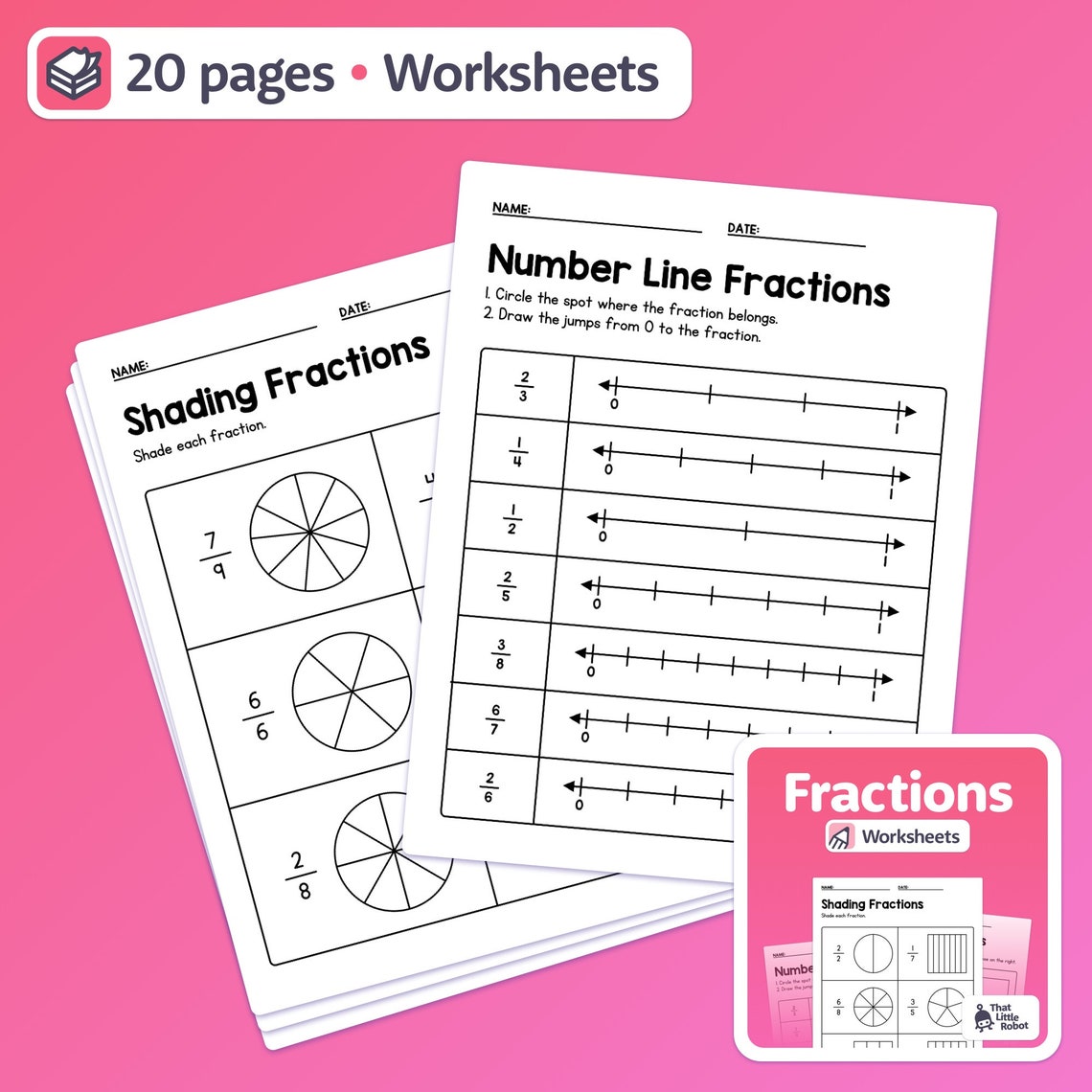 No Prep Fractions Bundle | 2nd, 4th, 3rd Grade Fraction Activities ...