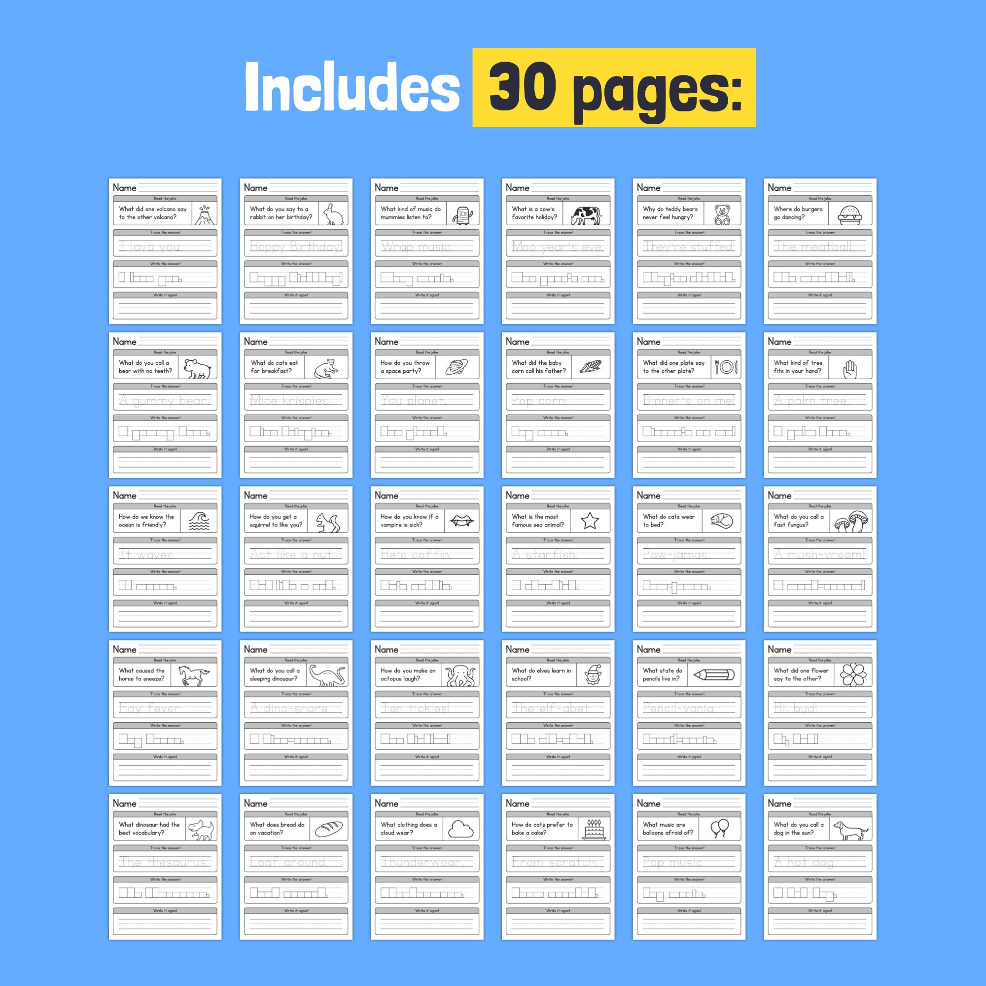 Funny Handwriting Worksheets – Kinder, 1st, 2nd, 3rd Grade / Practice ...