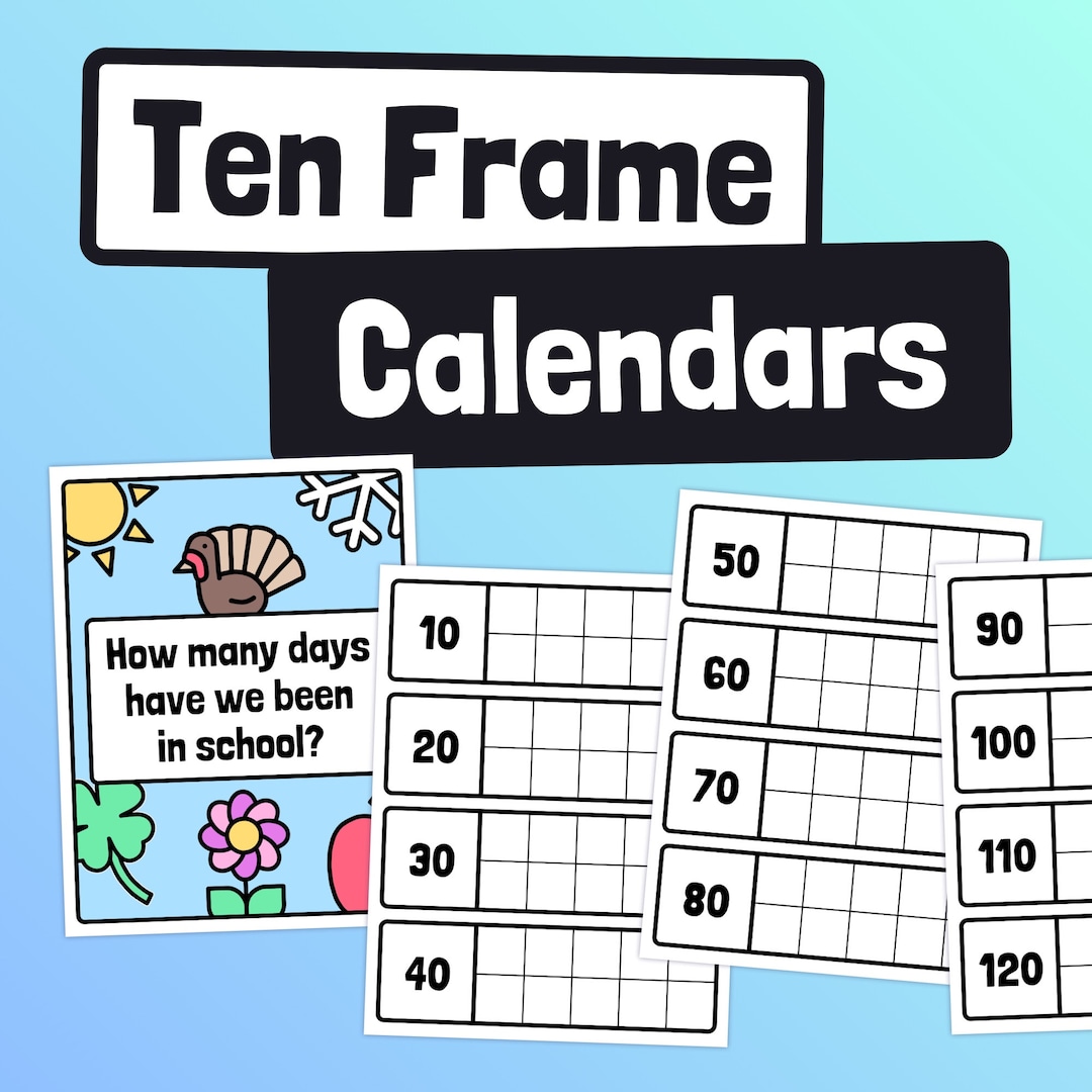 No Prep Ten Frame Calendar | Kindergarten, 2nd, 1st Grade Place Value ...
