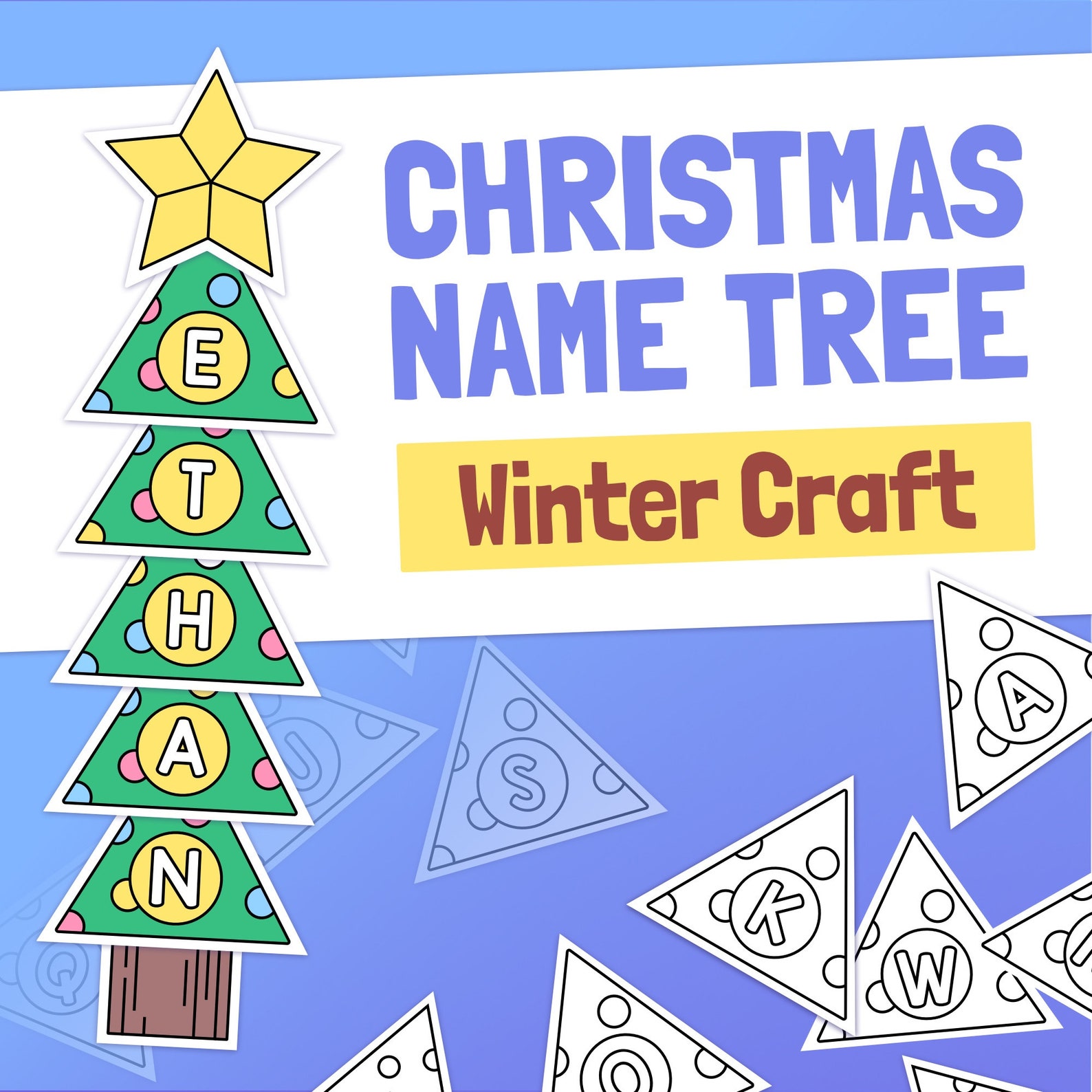 Christmas Tree Craft | 1st Grade & Kindergarten Winter Name Craft ...