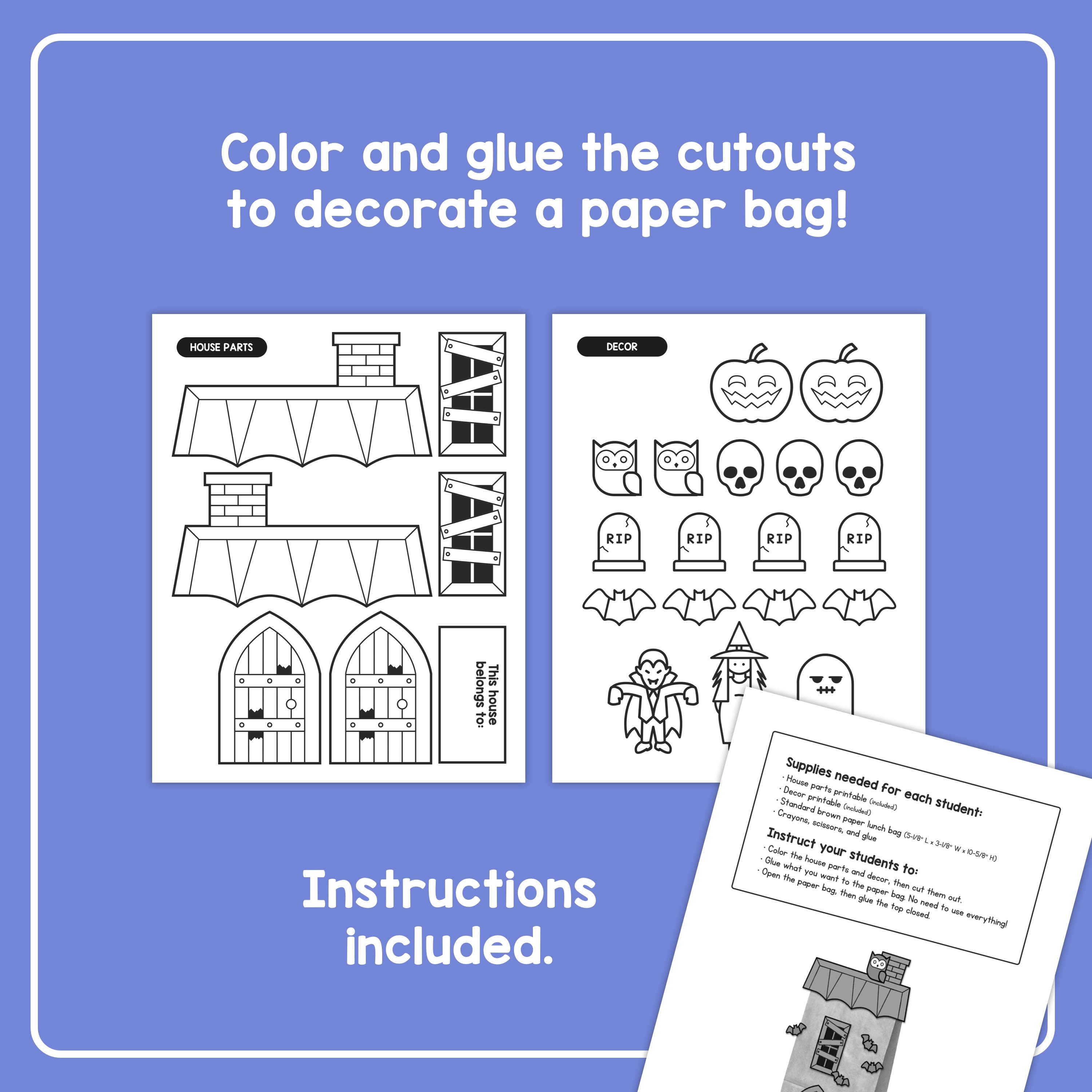 Spooky House Craft | Kindergarten, 1st, 2nd, 3rd Grade Low-prep ...