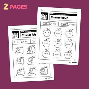Addition & Subtraction Within 20 Worksheets | 2nd Grade Math Fluency ...
