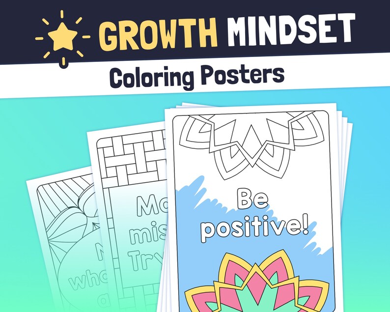Growth Mindset Posters K 1st 2nd Grade Calm Corner - Etsy