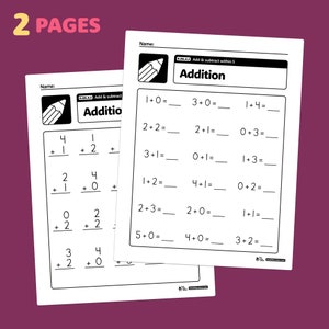 Add & Subtract Within 5 Worksheets | Kindergarten Math Centers, Mental ...