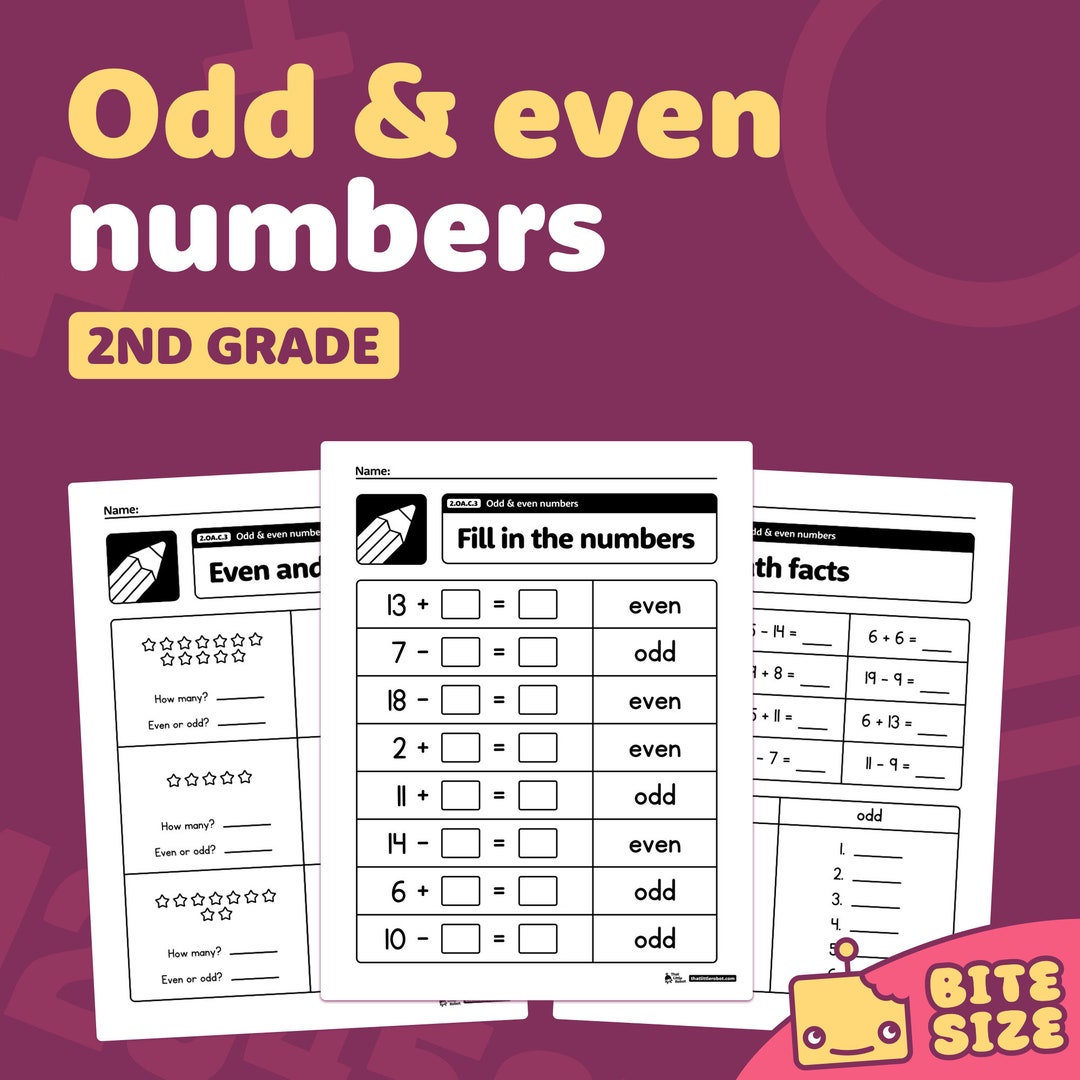 Odd & Even Numbers Worksheets | 2nd Grade Number Sense Math Activities ...