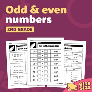 Odd & Even Numbers Worksheets | 2nd Grade Number Sense Math Activities ...