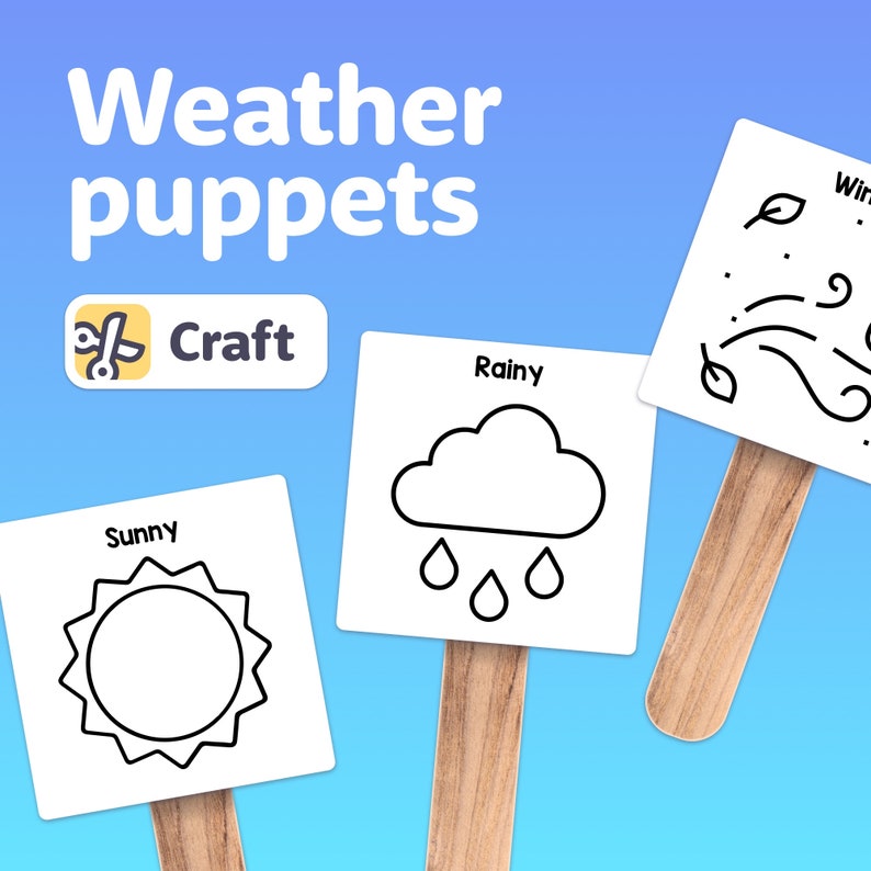 Weather Craft Puppets Pre-k & Kindergarten Science Center Easy Science ...