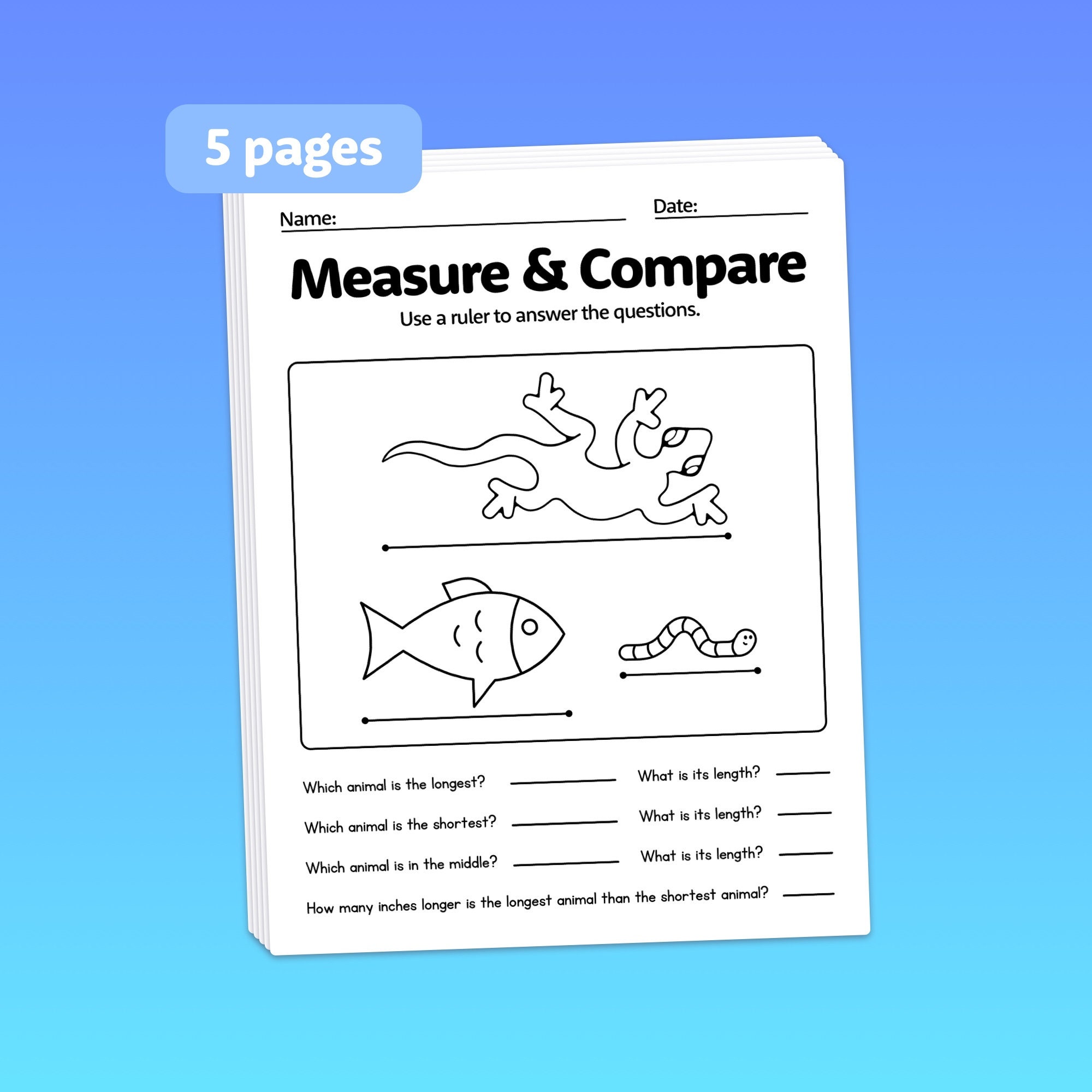 Measuring Length Worksheets | 1st Grade Length, 2nd Grade Length ...