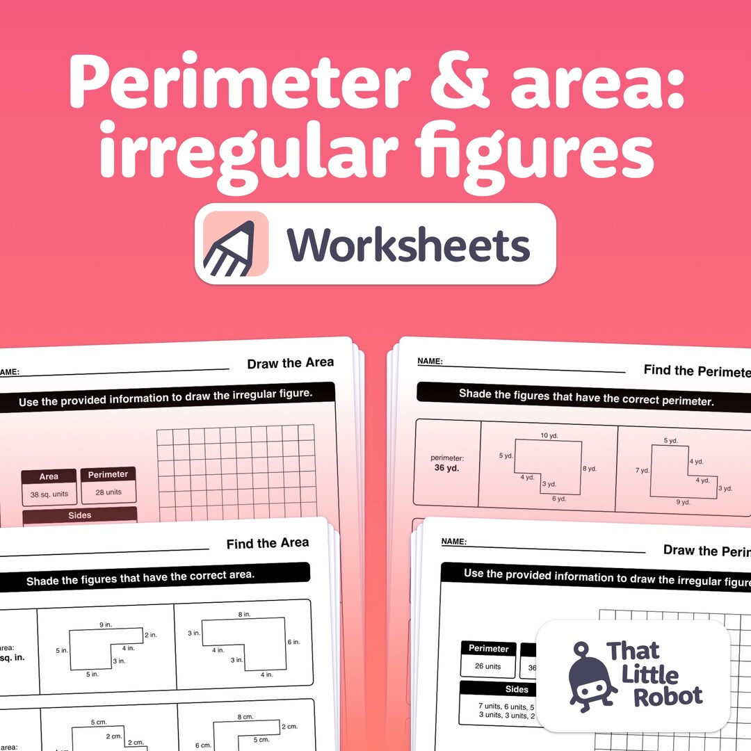 No Prep Area and Perimeter of Irregular Figures | 4th & 3rd Grade Area ...