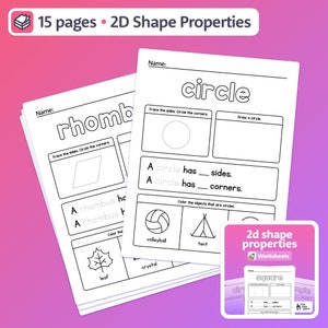 2D Shapes BUNDLE | Kindergarten Shapes, 1st Grade Shapes, 2nd Grade ...