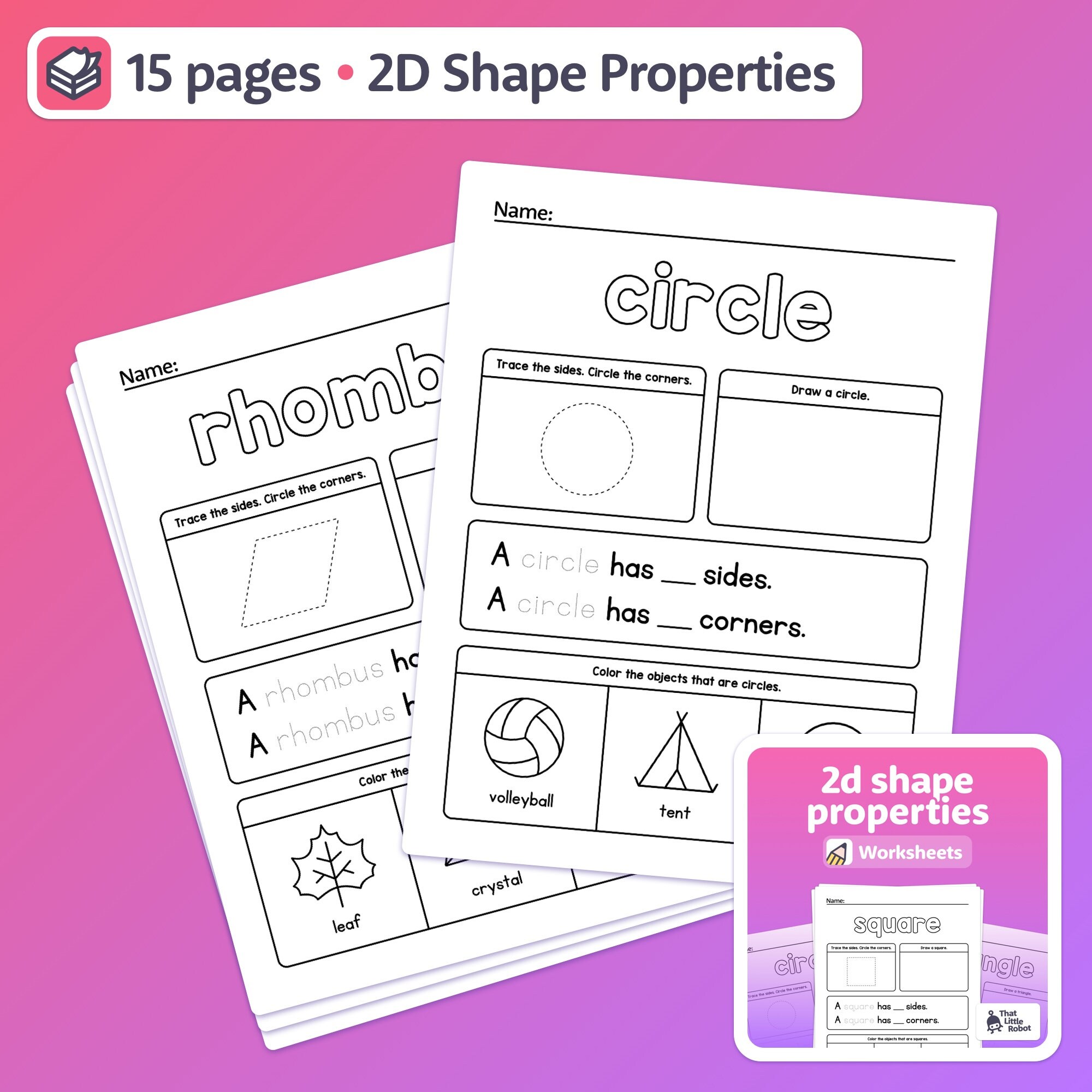 2D Shapes BUNDLE | Kindergarten Shapes, 1st Grade Shapes, 2nd Grade ...