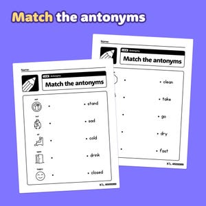 Antonyms Worksheets & Centers | Kindergarten Vocabulary (opposites ...