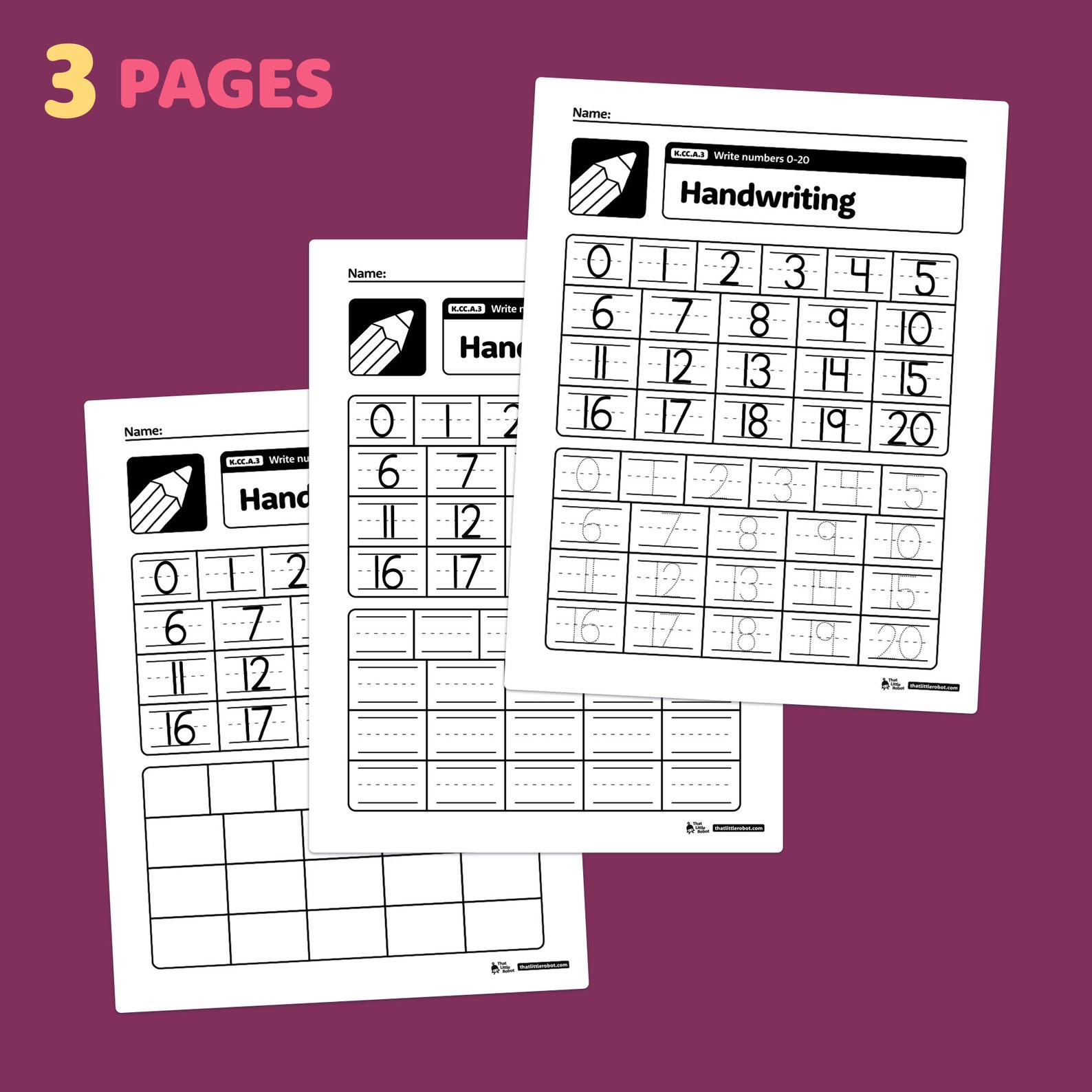Write Numbers 0-20 Worksheets | Kindergarten Math Centers, Teen Number ...