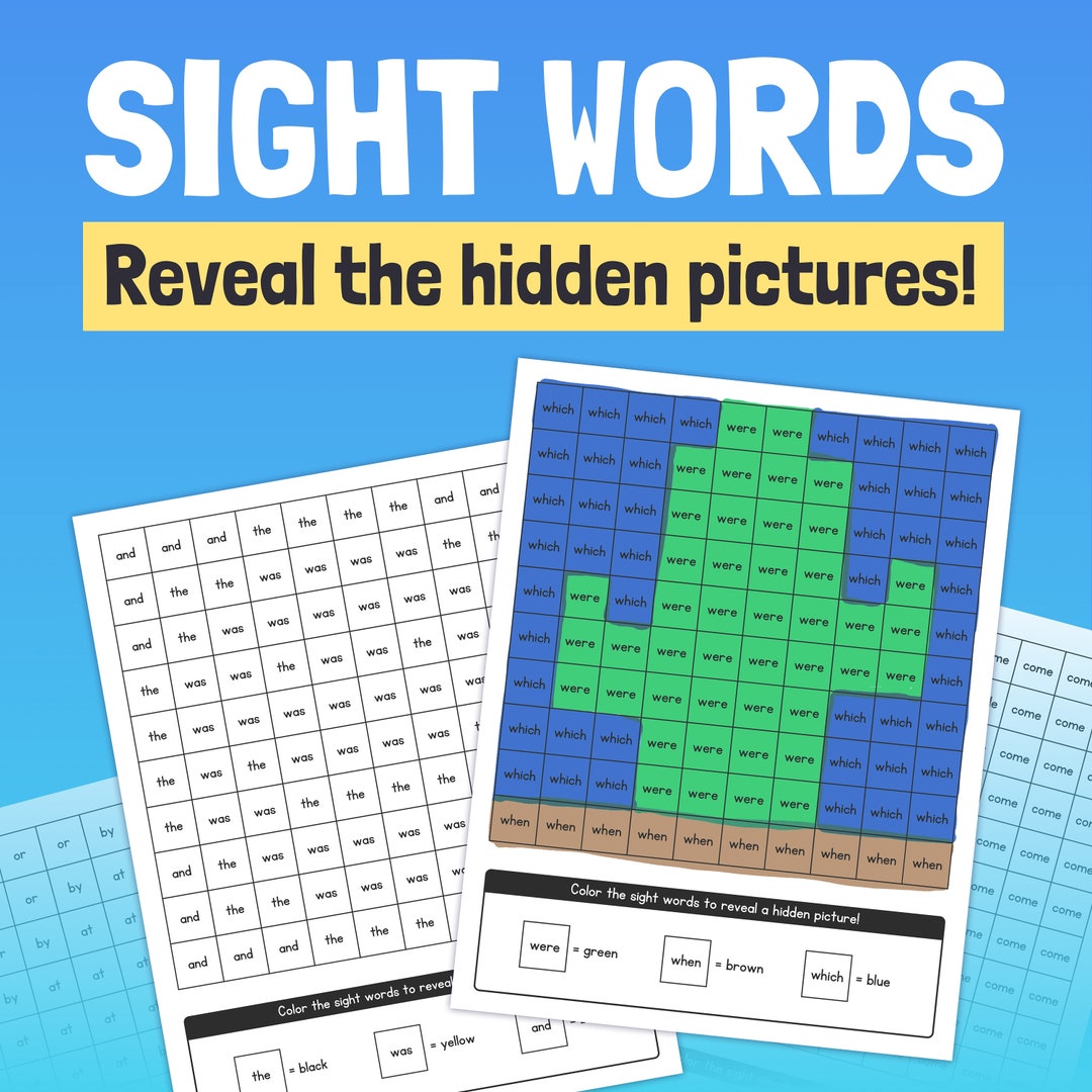 Sight Words Worksheets Kindergarten & 1st Grade Common Core - Etsy