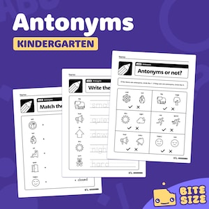 Antonyms Worksheets & Centers | Kindergarten Vocabulary (opposites ...