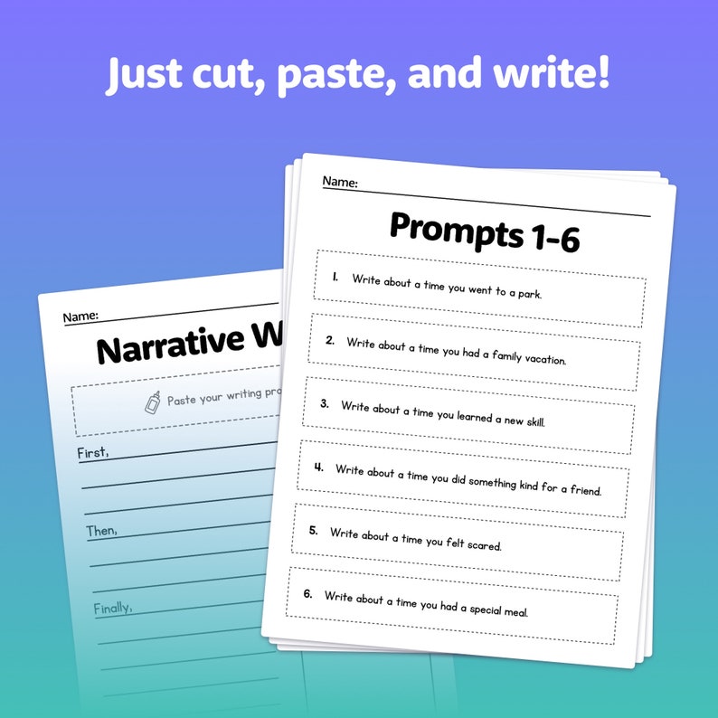 Narrative Writing Prompts | Differentiated 2nd & 3rd Grade Personal ...