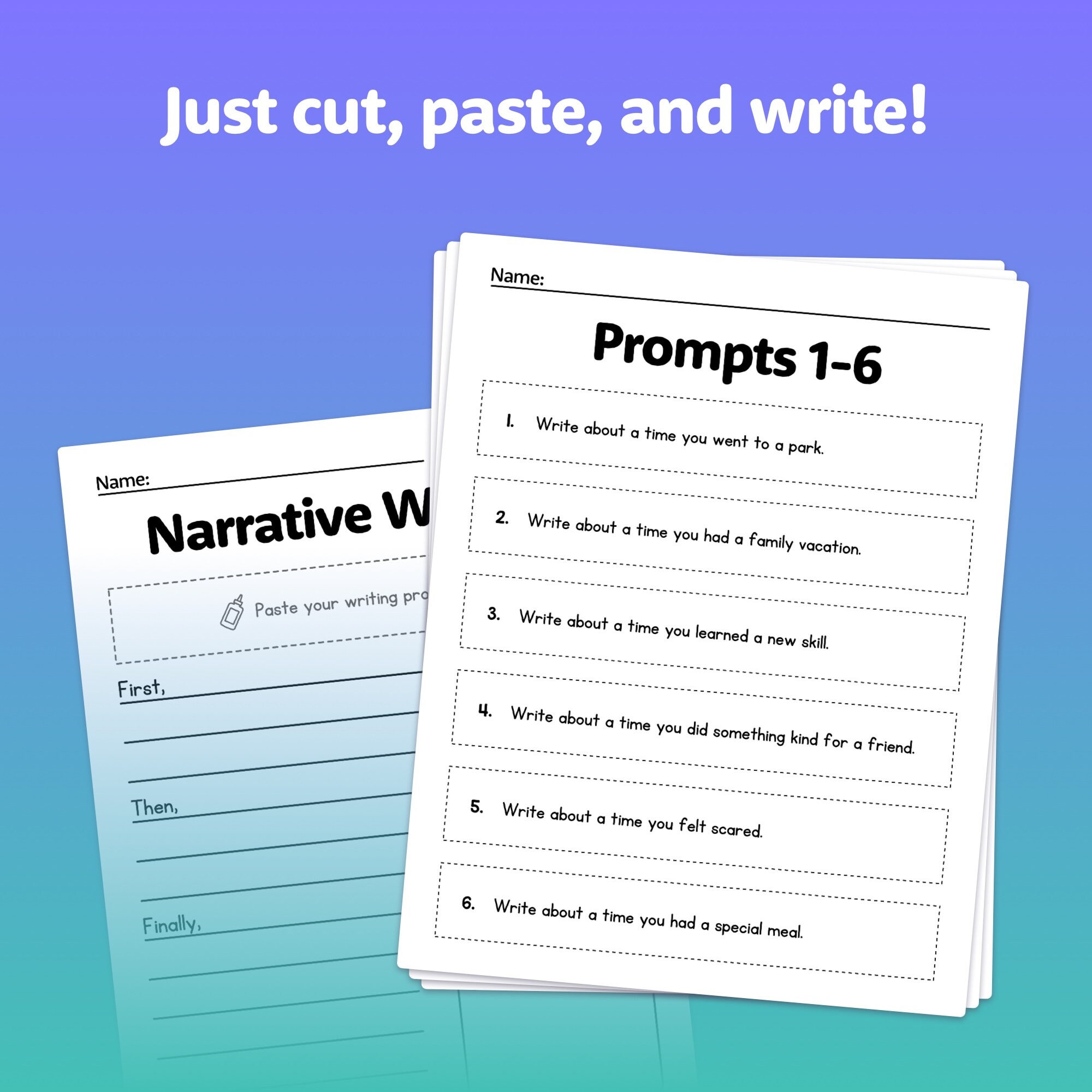 Narrative Writing Prompts | Differentiated 2nd & 3rd Grade Personal ...