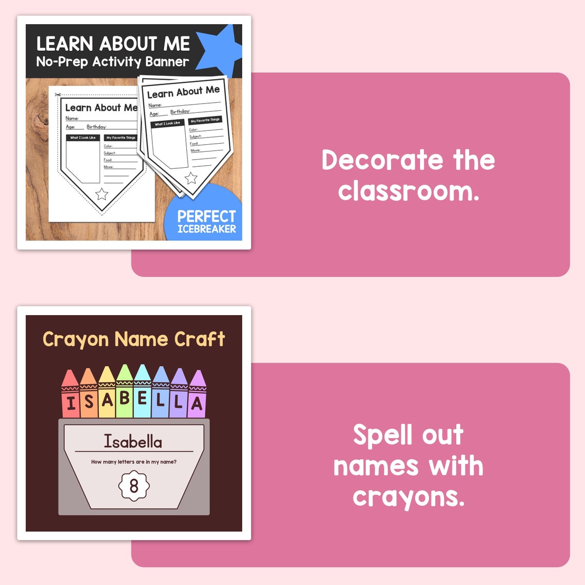 All About Me Classroom Bundle | Kindergarten, 1st, 2nd Grade Back to ...