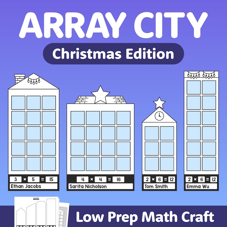 Christmas Array City Math Craft | 1st, 2nd, 3rd Grade Multiplication ...