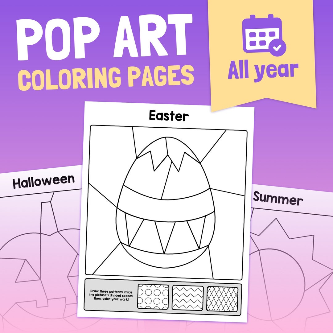 Pop Art Coloring Pages | Art for Non-artists, No Prep Early Finisher ...