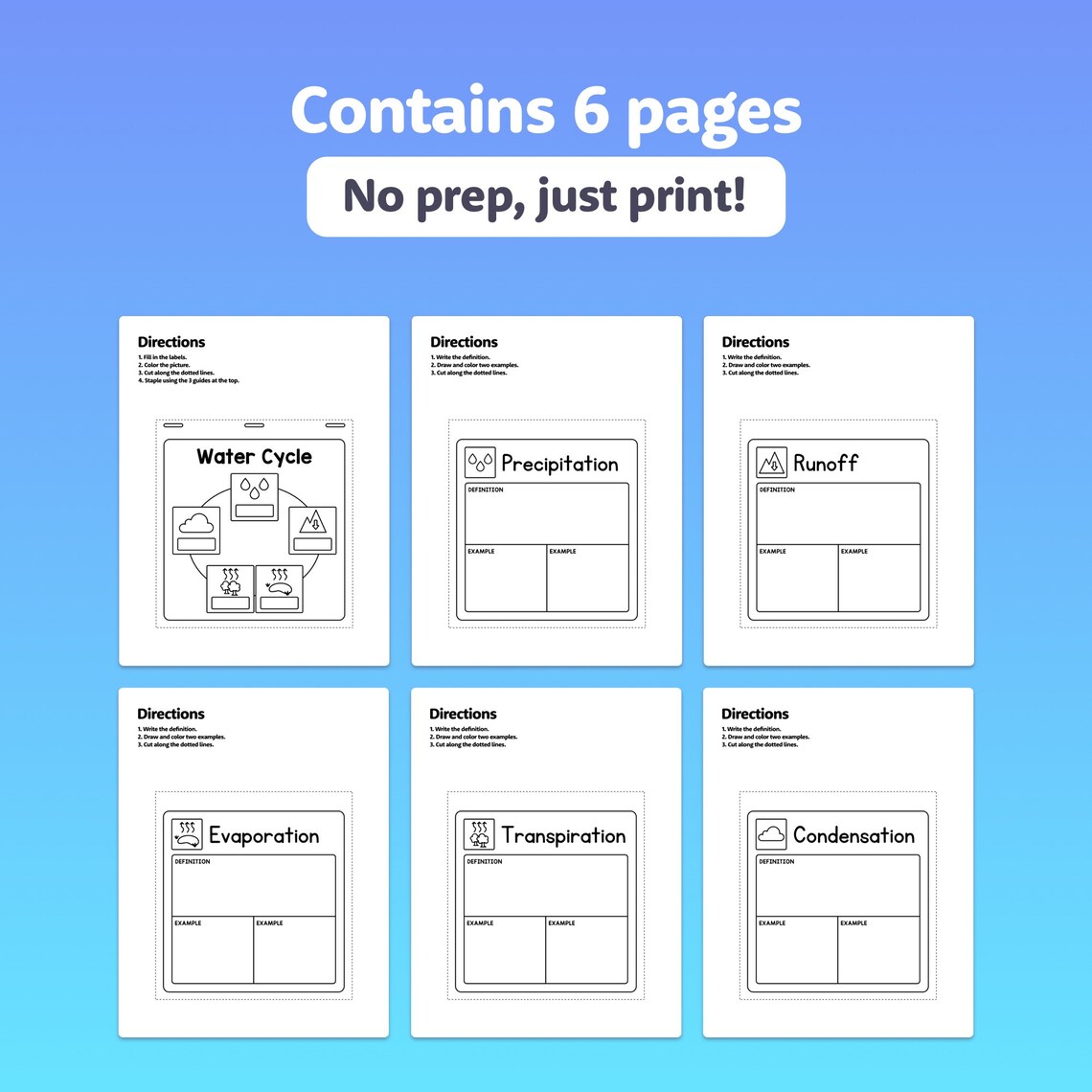 Water Cycle Flip Book Craft | 3rd Grade Science, 4th Grade Science, 5th ...