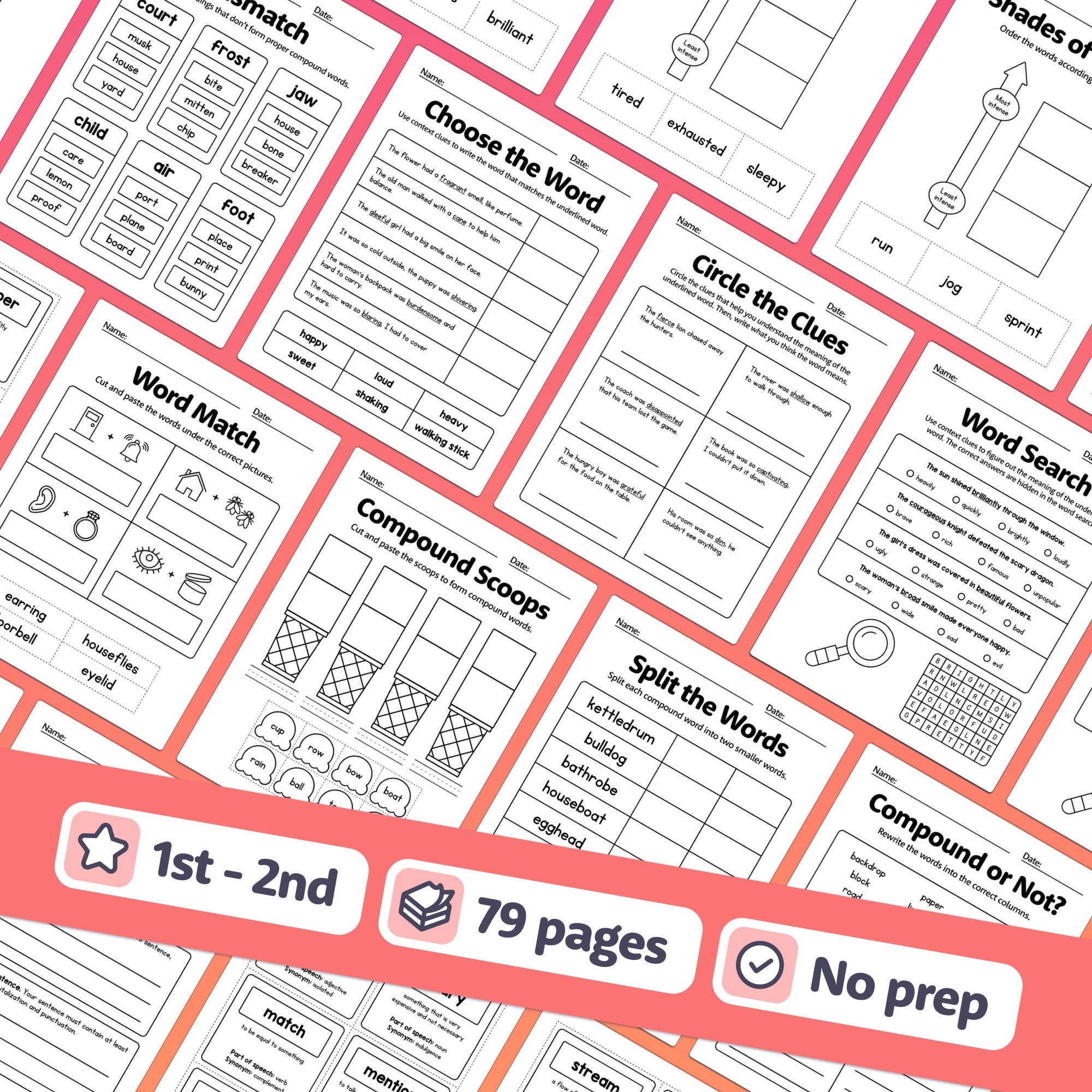 ELA Vocabulary Bundle | 1st Grade Vocabulary, 2nd Grade Vocabulary ...