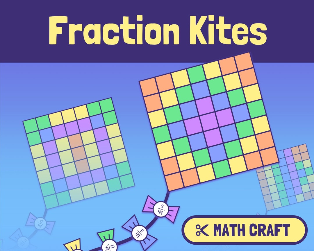 Fraction Kites 2nd 3rd 4th Grade Fractions Activity & - Etsy