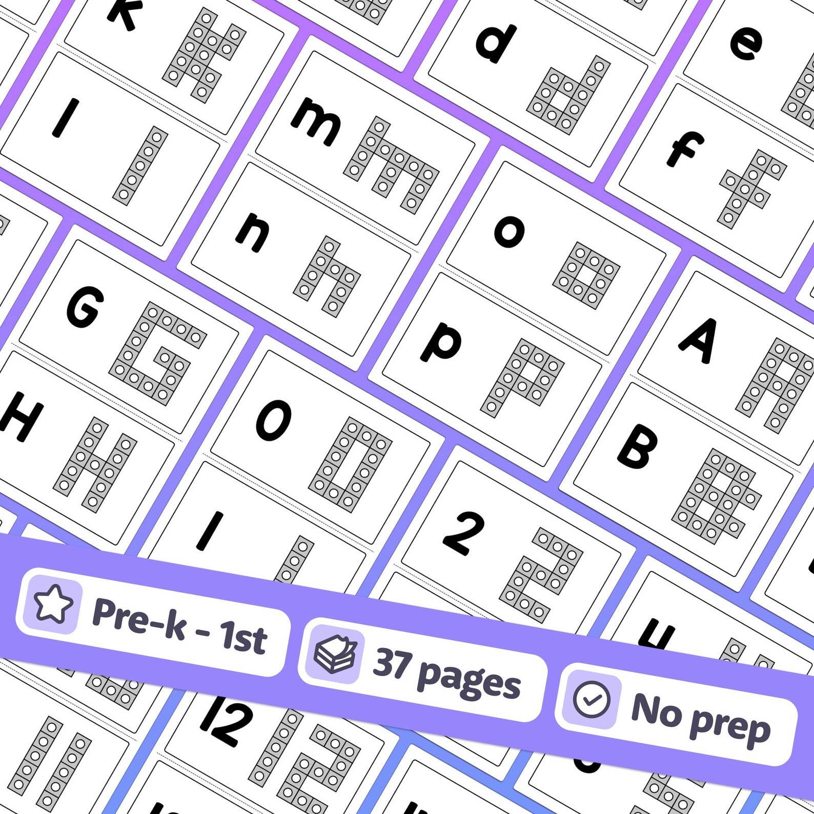 No Prep Snap Blocks Bundle Alphabet Morning Bin Activity Pre-k ...