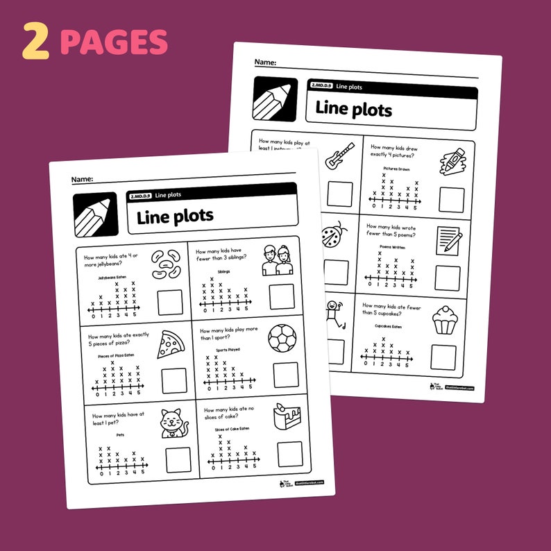 Line Plot Worksheets | 2nd Grade Measurement, Data, & Measuring Length ...