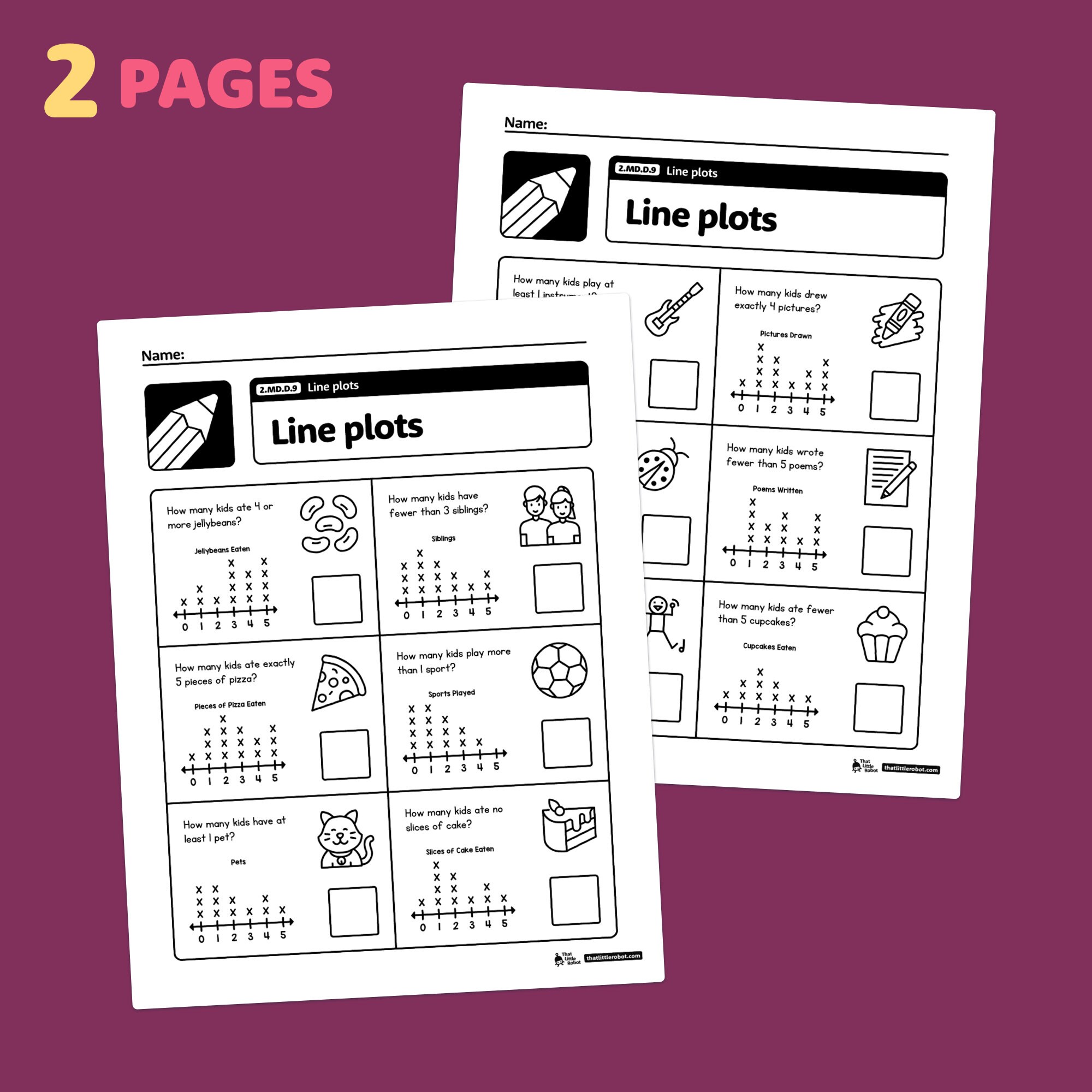 Line Plot Worksheets | 2nd Grade Measurement, Data, & Measuring Length ...