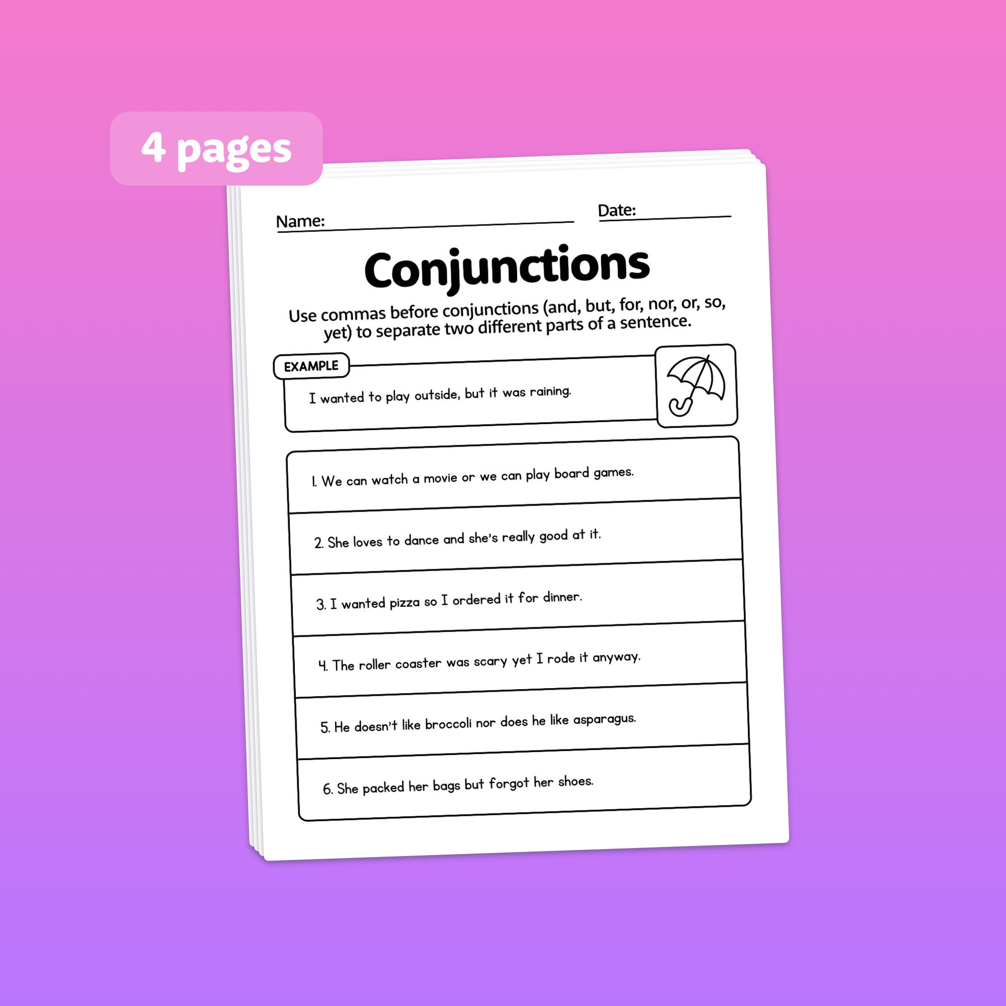 Commas Worksheets | 2nd, 3rd, & 4th Grade Comma Activities, ELA Grammar ...