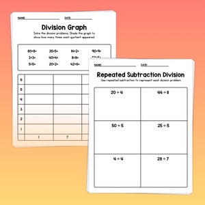 No Prep Division Worksheets | 2nd, 4th, 3rd Grade Division Activities ...