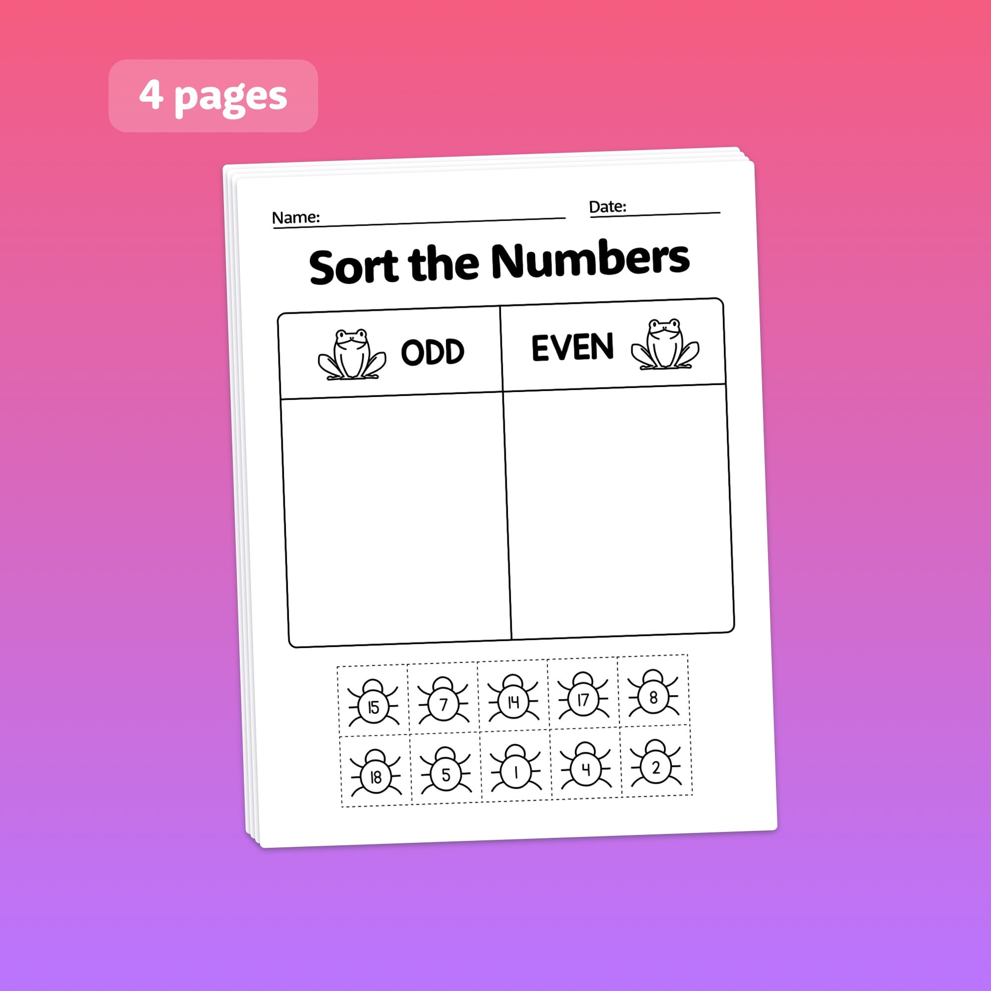 1st & 2nd Grade Even and Odd Numbers Worksheets | 2nd Grade Math ...