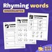 Rhyming Words Worksheets | Kindergarten Rhyme Activities & Phonics ...