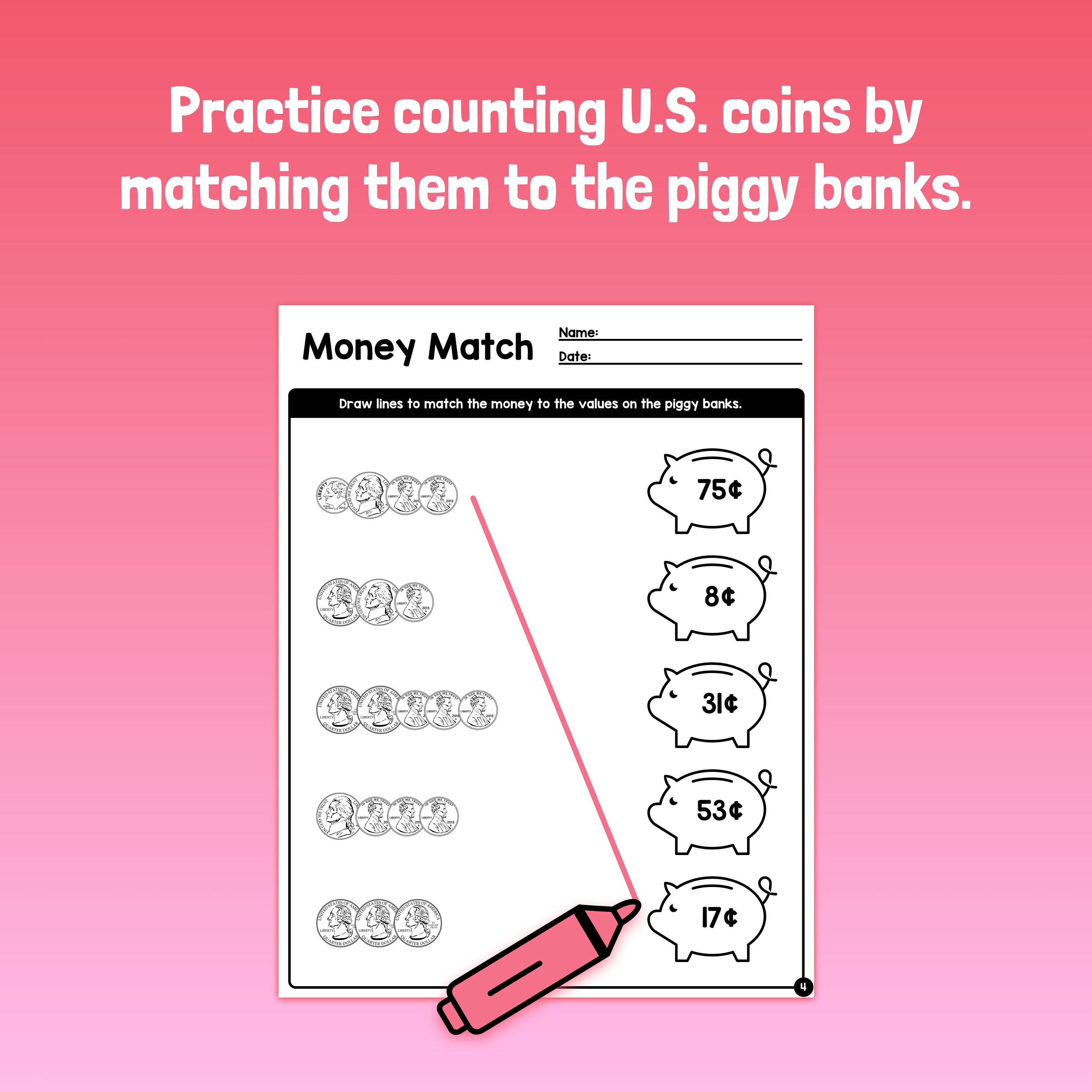 Counting Money Worksheets | 2nd & 3rd Grade Math Review Activity ...