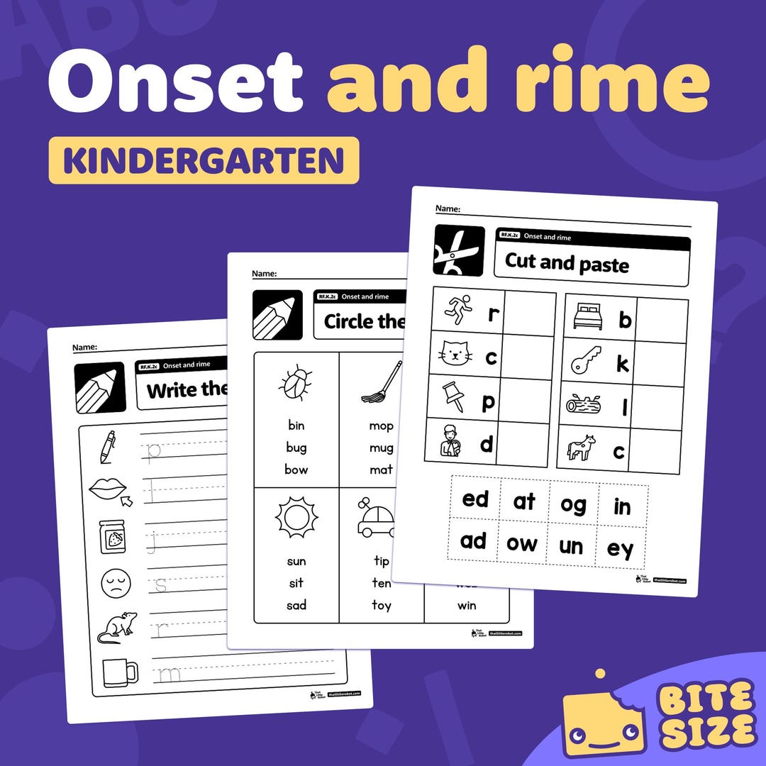 Onset and Rime Worksheets | Kindergarten Cvc Word Activities and ...